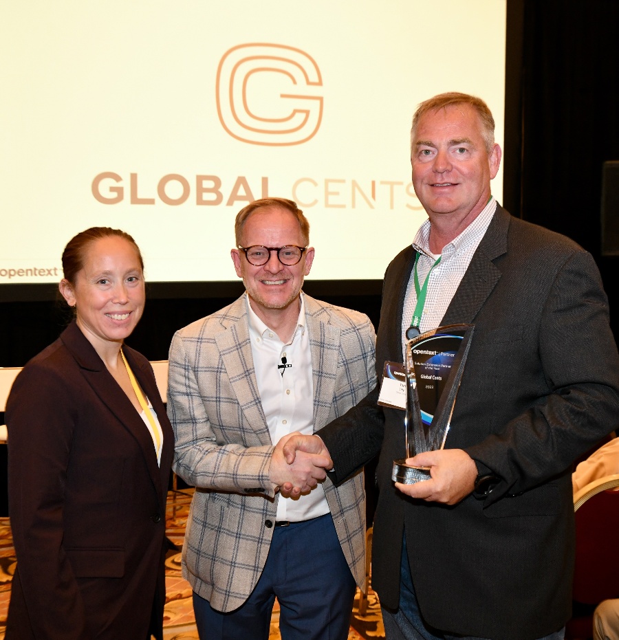 Global Cents wins the OpenText Partner Award 2022