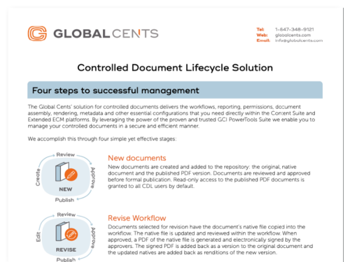 Controlled Document Lifecycle Solution - Global Cents